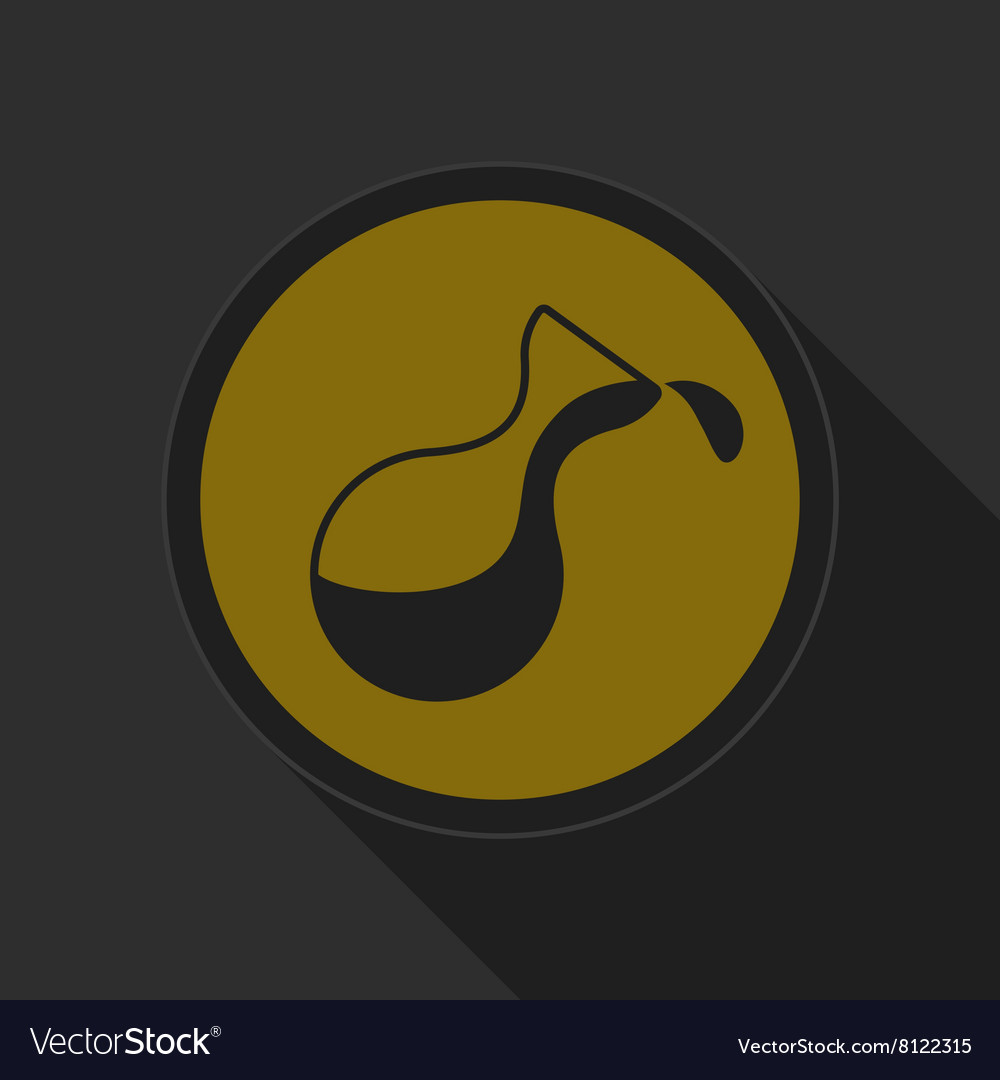 Dark gray and yellow icon - flask with a drop Vector Image