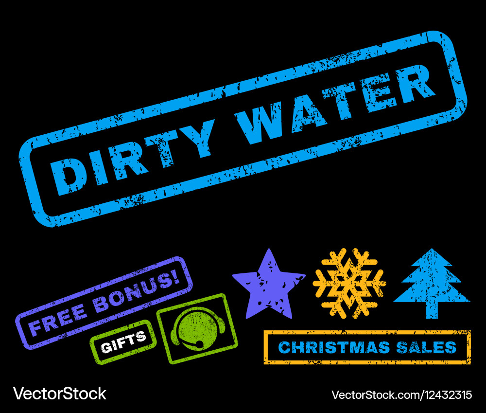 Dirty water rubber stamp Royalty Free Vector Image