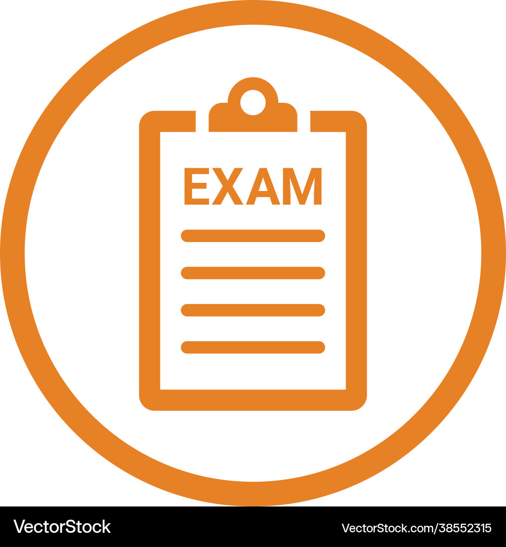 Exam sheet icon orange color eps Royalty Free Vector Image