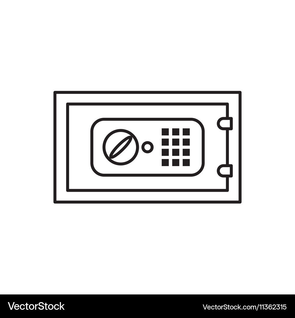 Flat icon of safe Royalty Free Vector Image - VectorStock