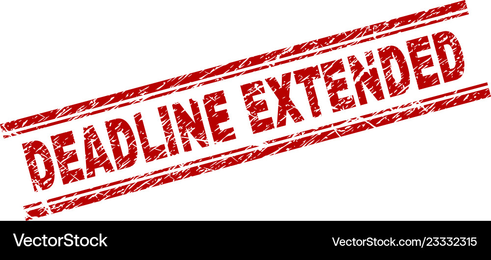 Grunge textured deadline extended stamp seal Vector Image