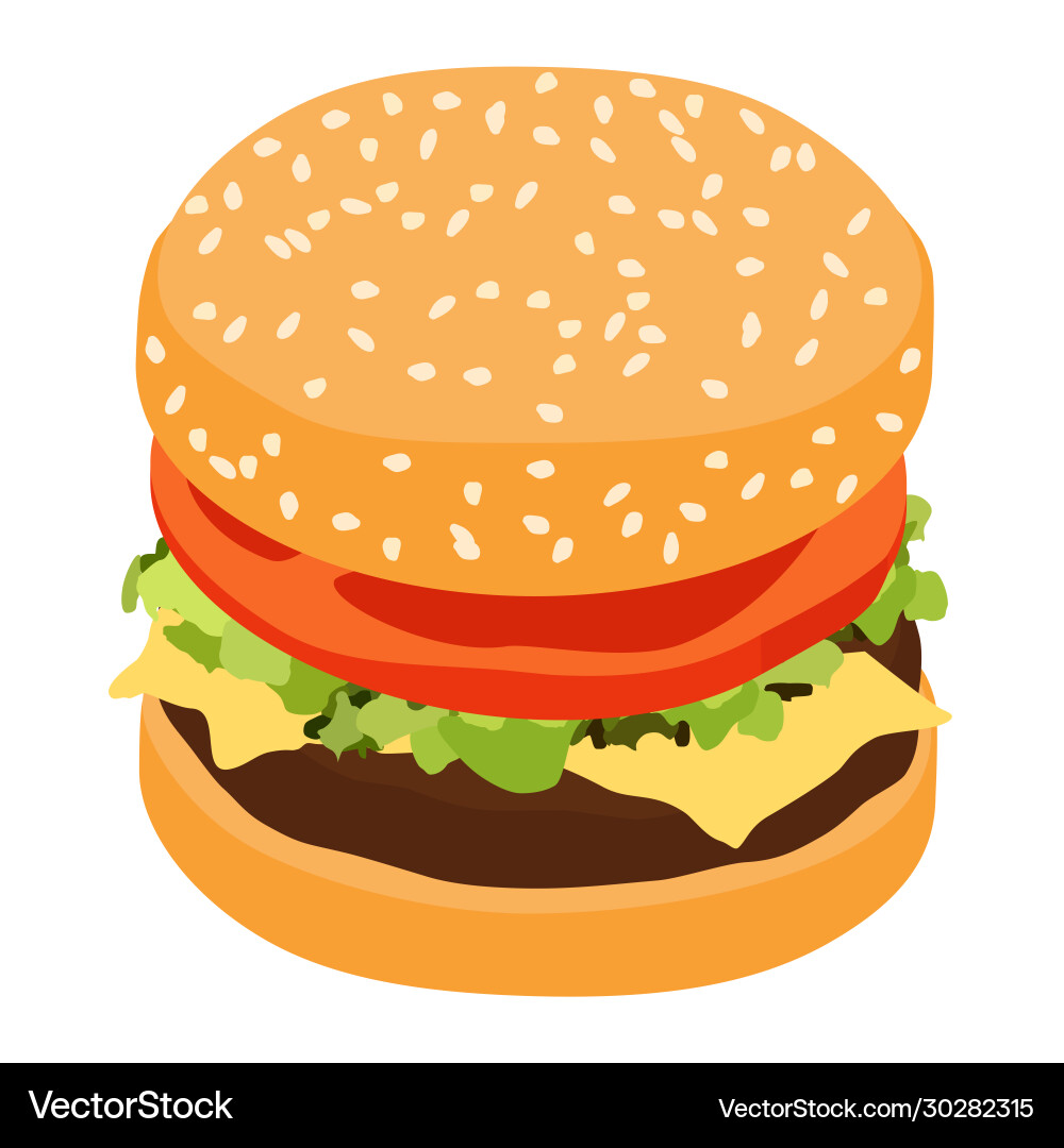 Hamburger classic burger american cheeseburger Vector Image