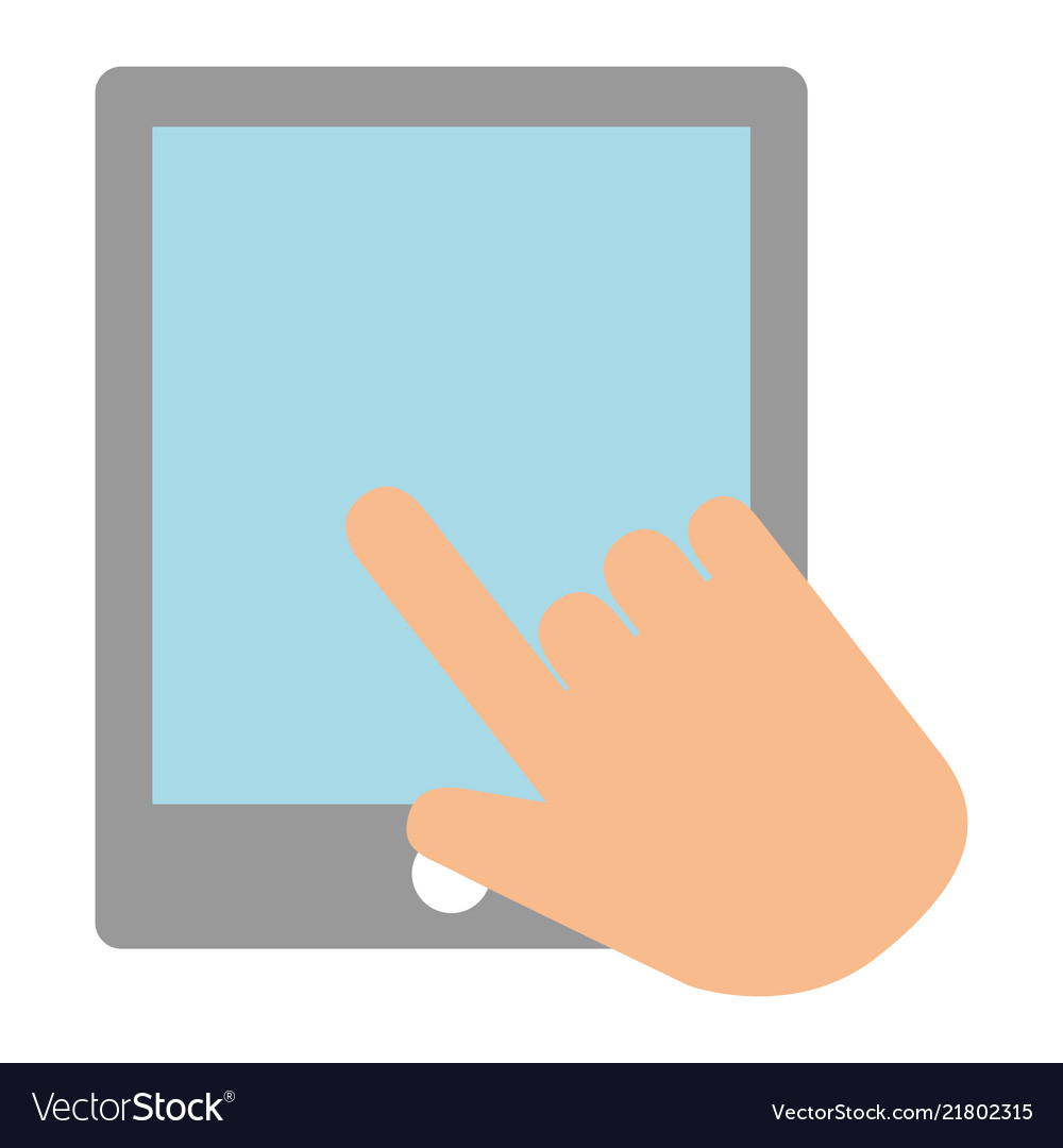 Hand using tablet electronic Royalty Free Vector Image