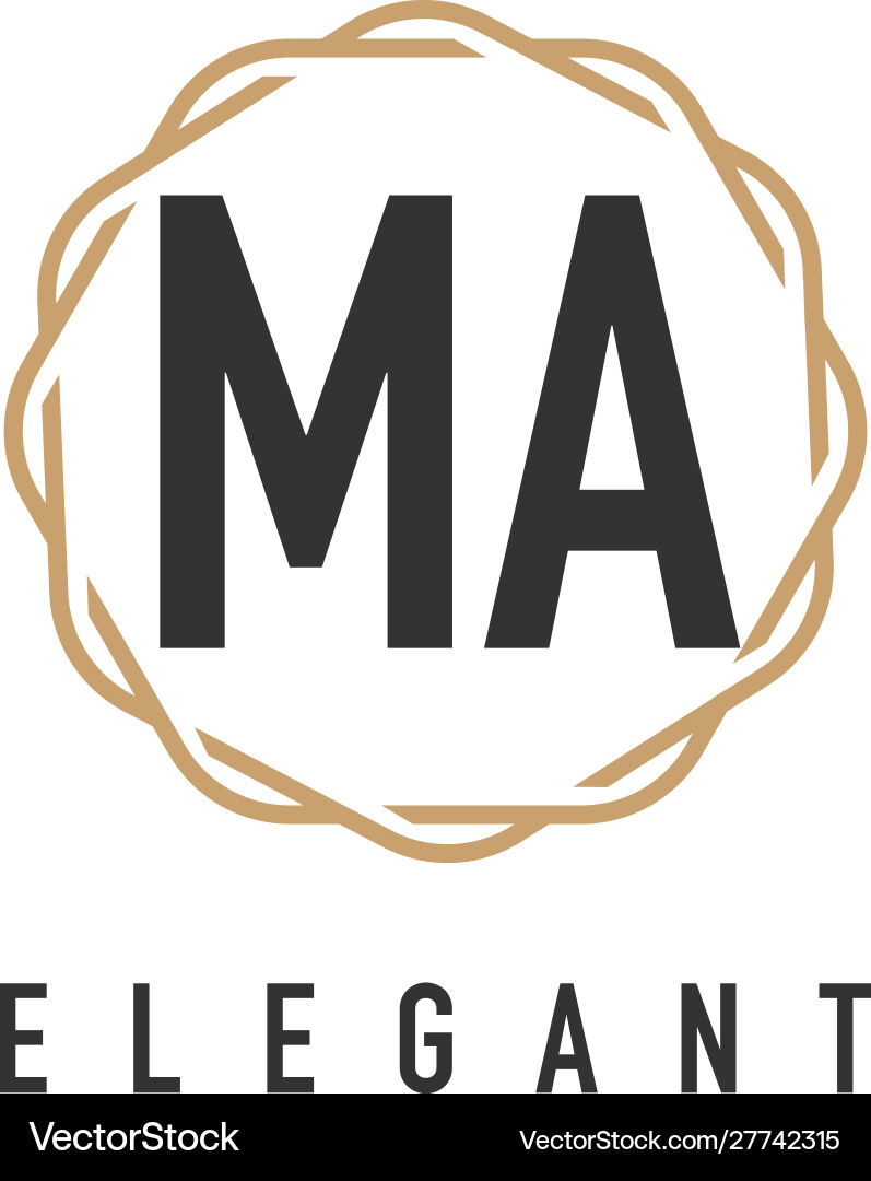 Initial letter ma luxurious minimalist elegant Vector Image
