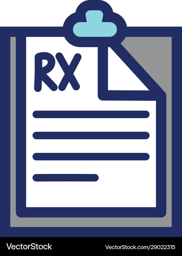 Medical check list with rx document flat style Vector Image