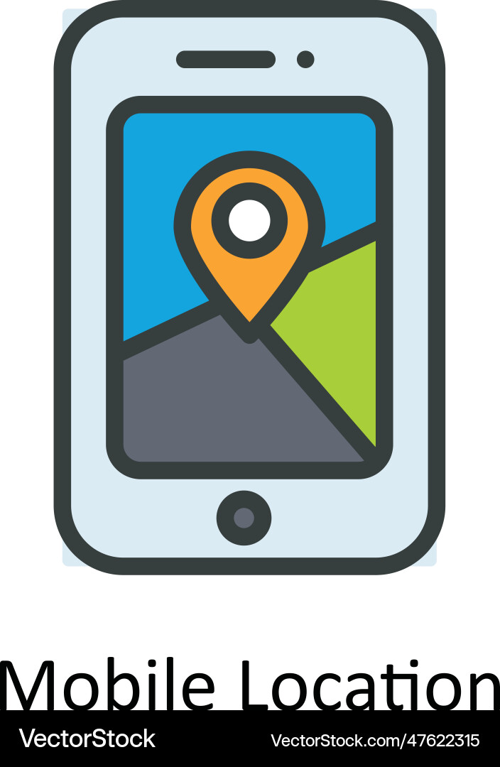 Mobile location fill outline icon design Vector Image