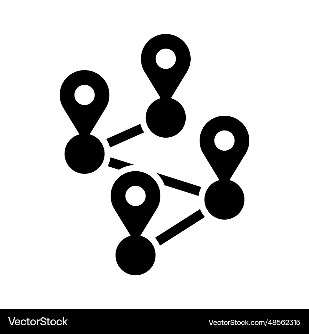 Multiple destinations glyph icon for personal Vector Image