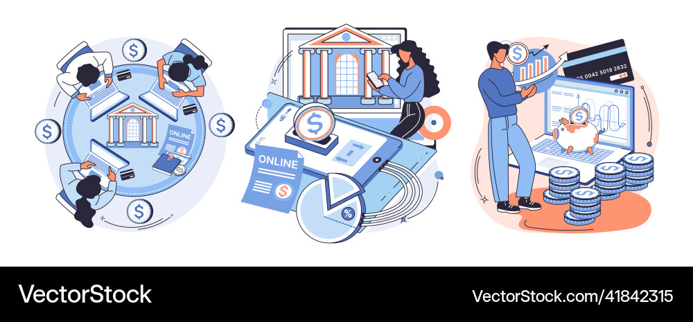 Online banking system financial consulting Vector Image