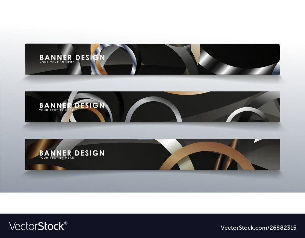 Set rectangular banner with a circle background Vector Image
