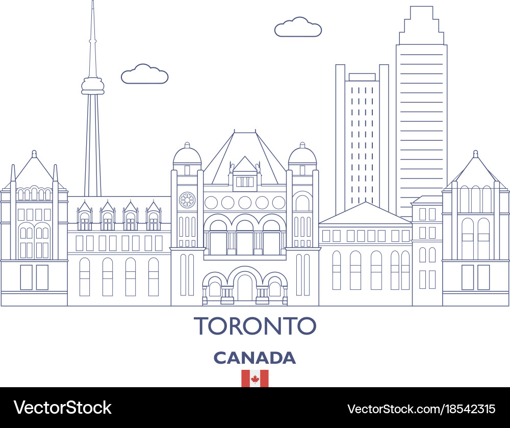 Toronto city skyline Royalty Free Vector Image
