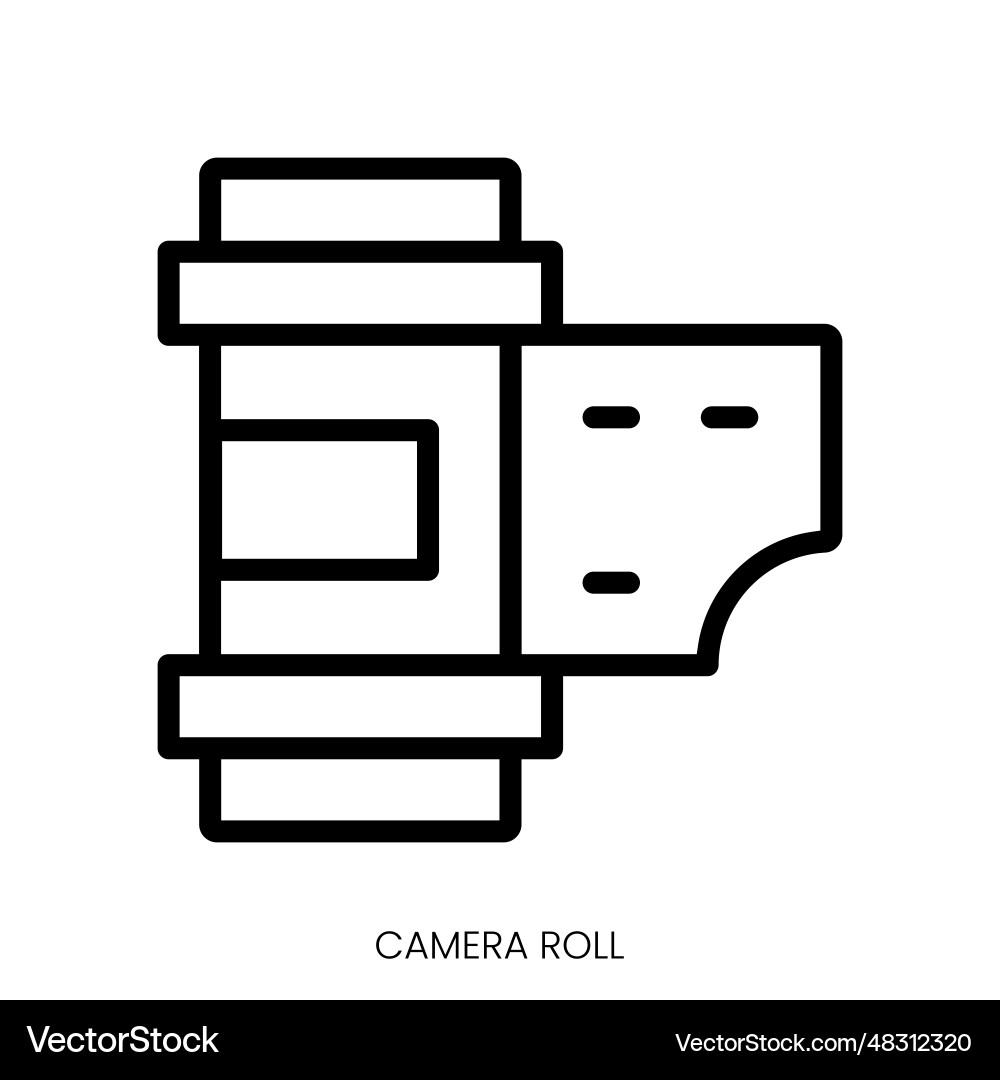 Camera roll icon line art style design isolated Vector Image