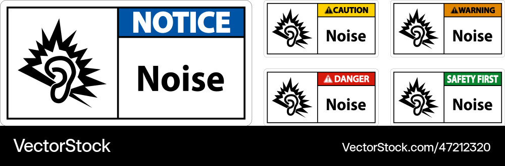 Caution noise symbol sign on white background Vector Image