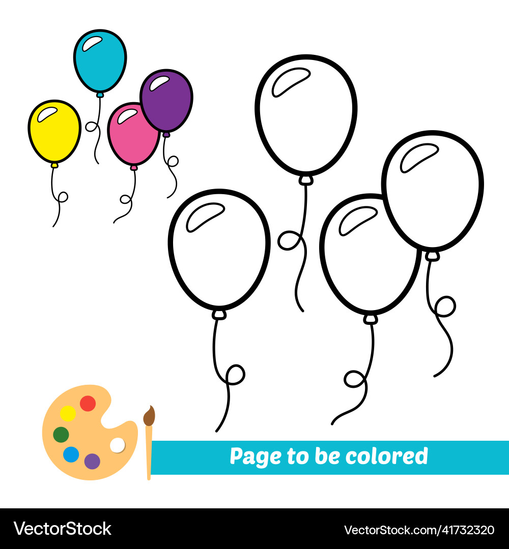 Coloring book balloons image Royalty Free Vector Image