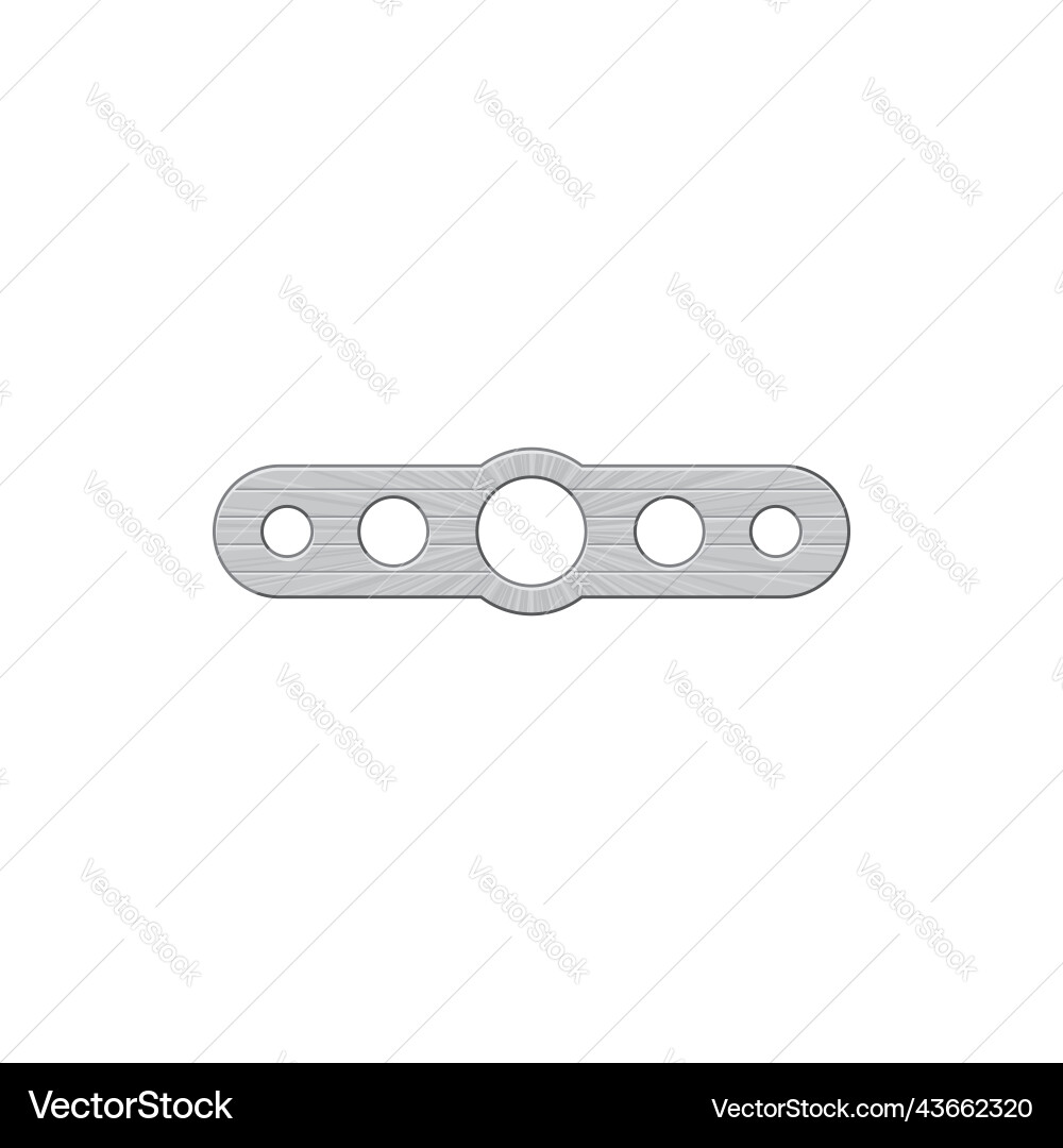 Connecting plate screw holes isolated connector Vector Image