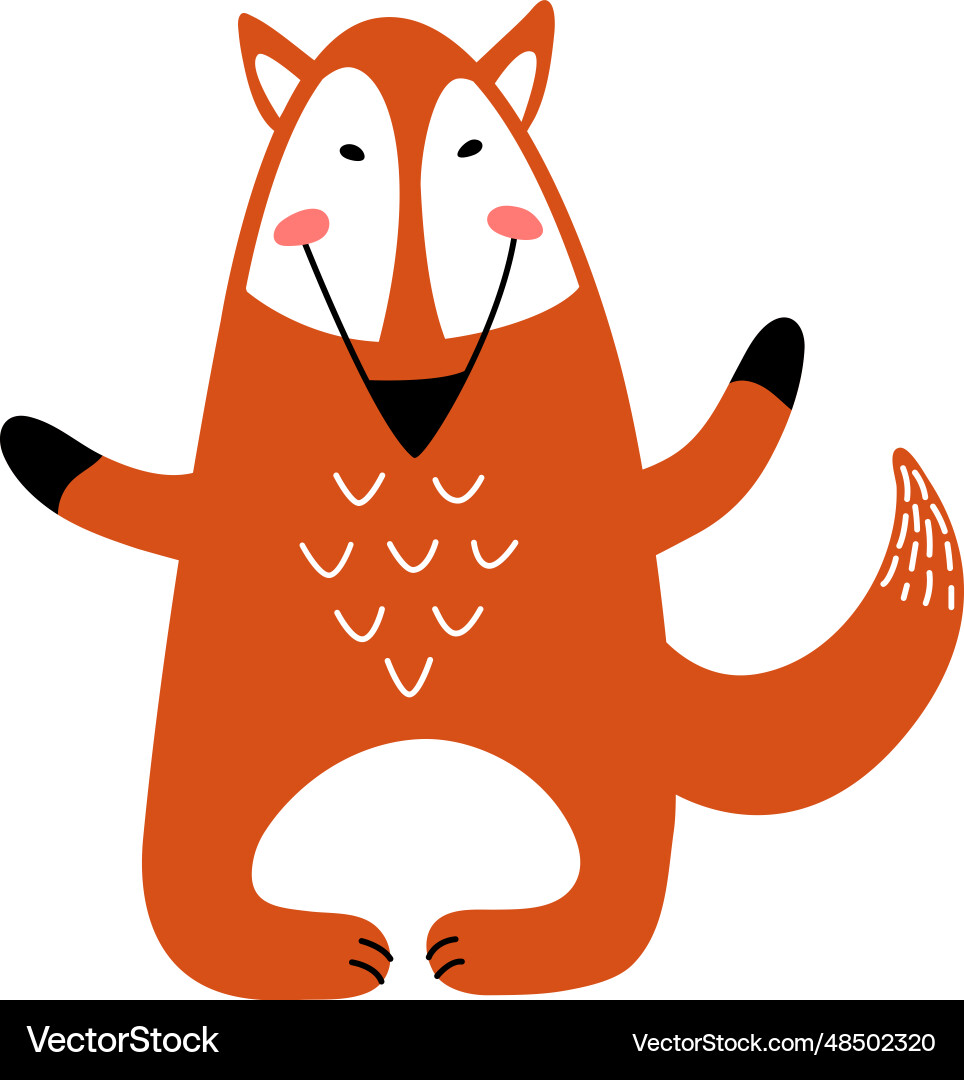 Cute fox scandinavian animal smiling Royalty Free Vector