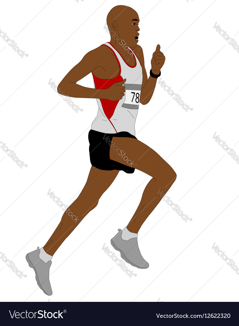 Detailed marathon runner Royalty Free Vector Image