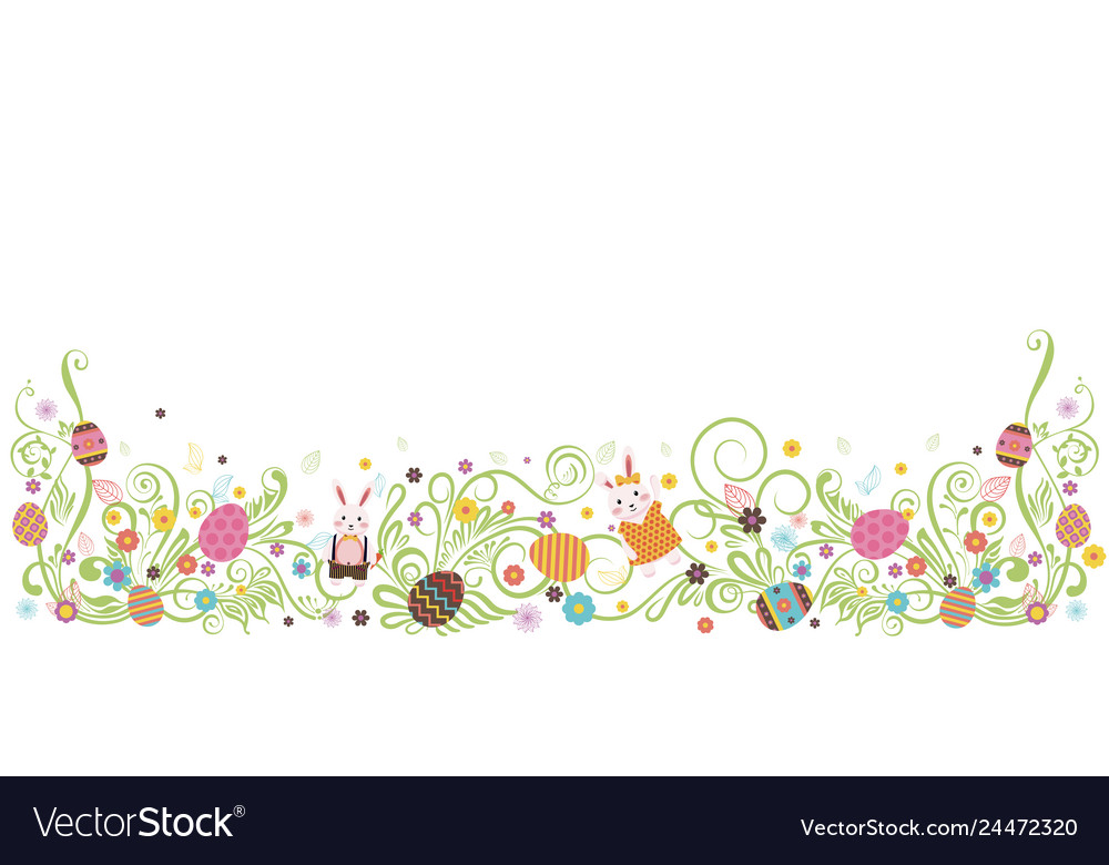 Happy easter colored easter eggs white background Vector Image