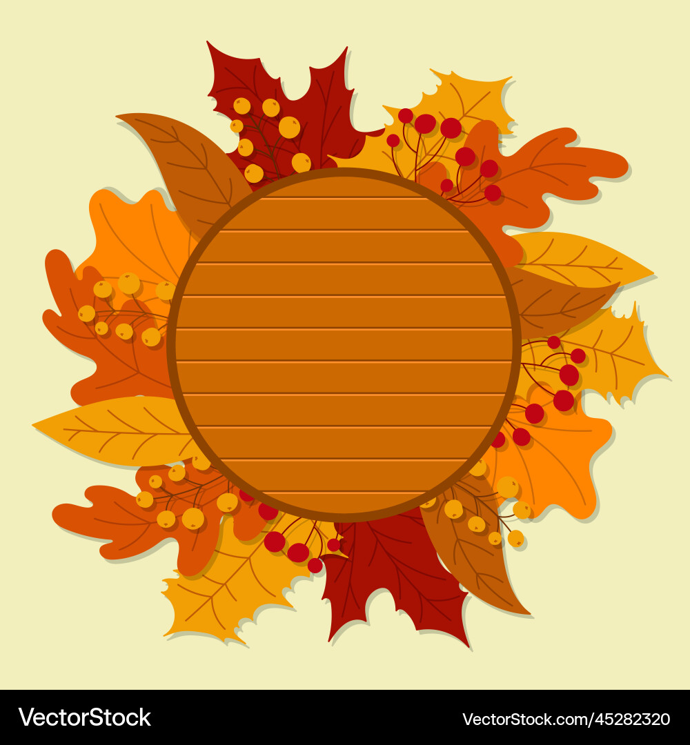 Hello autumn falling leaves autumnal foliage fall Vector Image