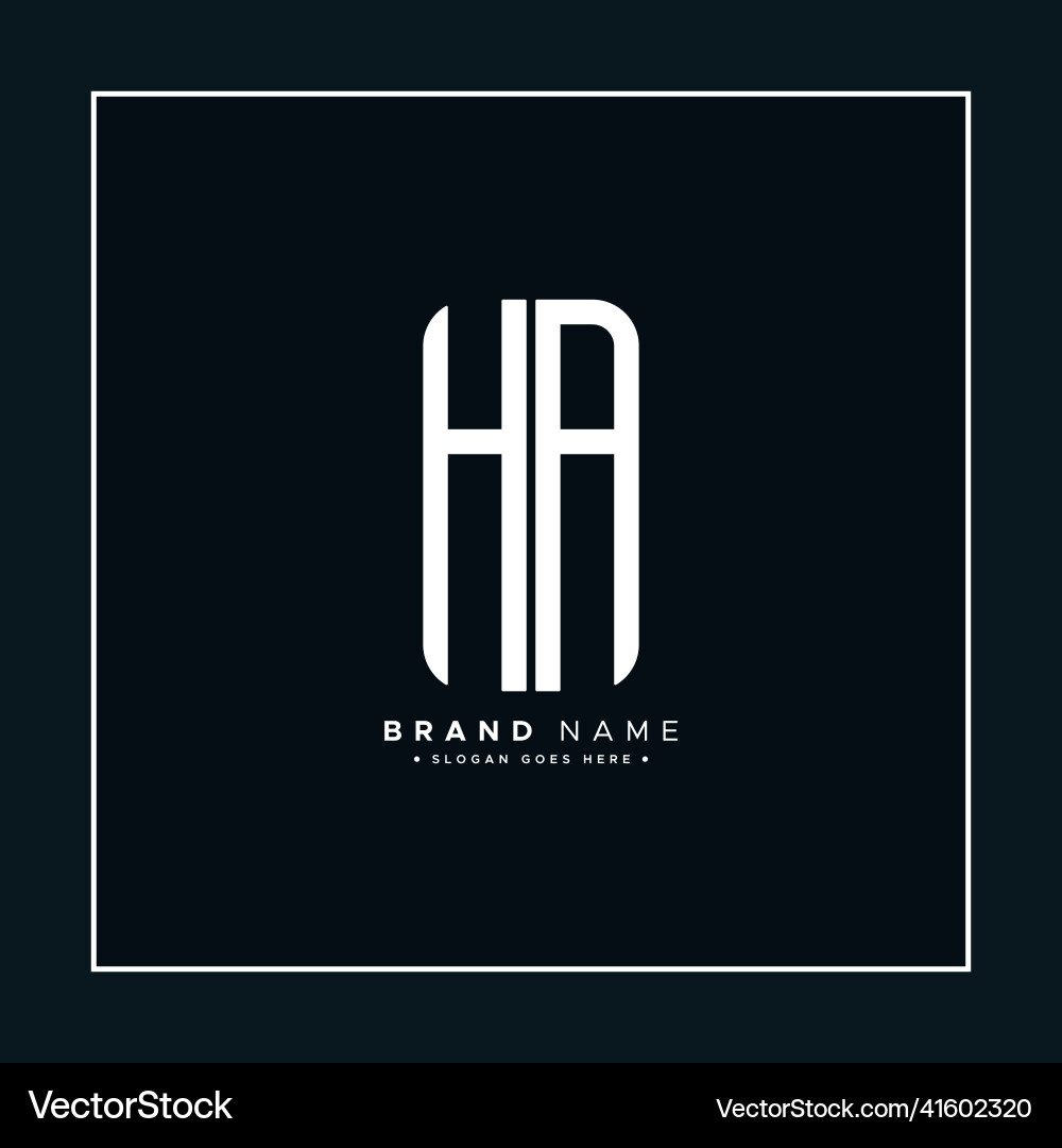 Initial letter ha logo - minimal alphabet logo Vector Image