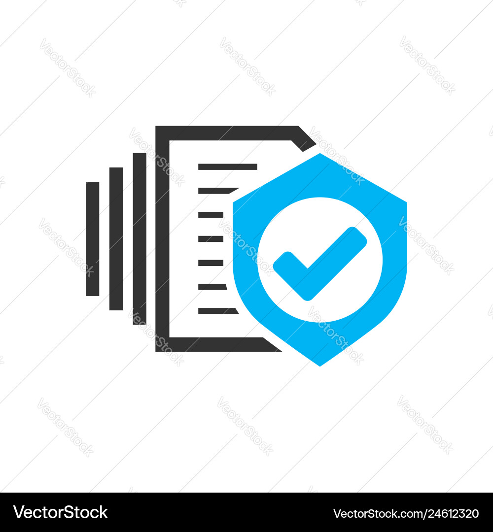 Insurance policy icon in flat style report Vector Image