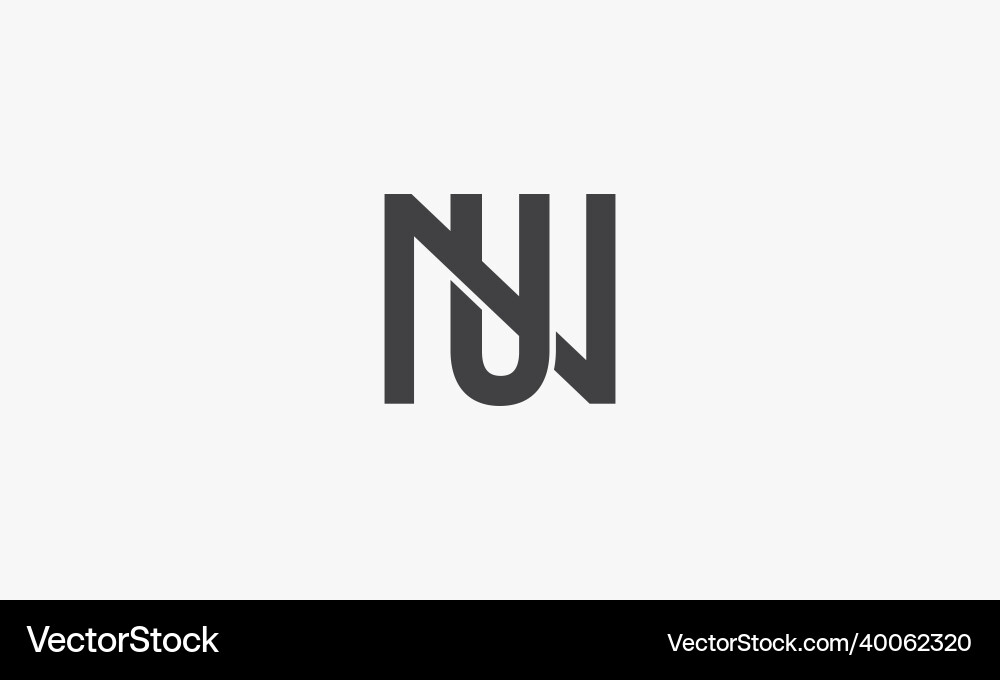 Letter nu or un logo concept isolated on white Vector Image