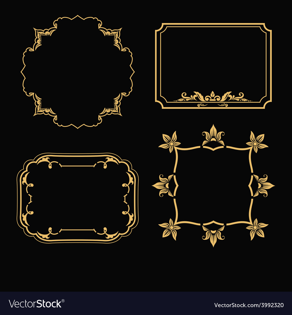 Patterned gold frame Royalty Free Vector Image