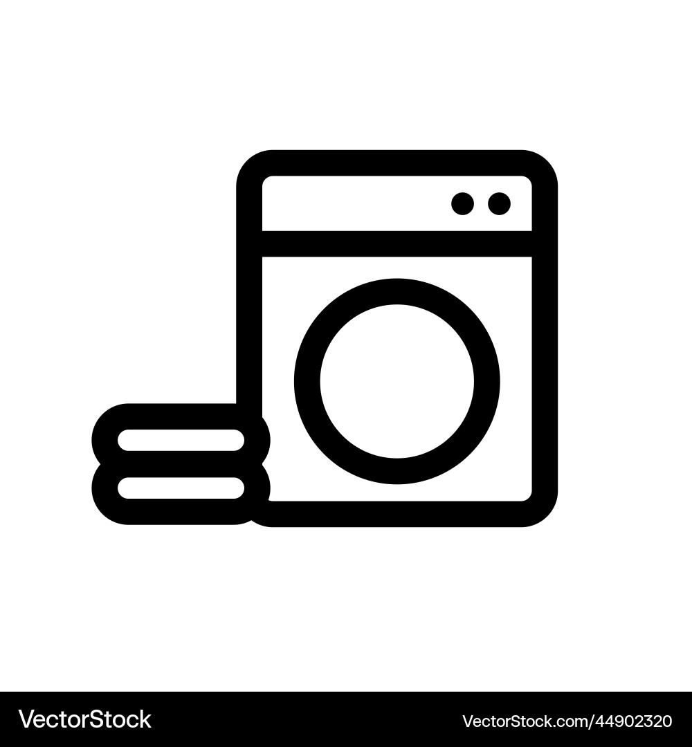 Simple washing machine and towels icon set Vector Image