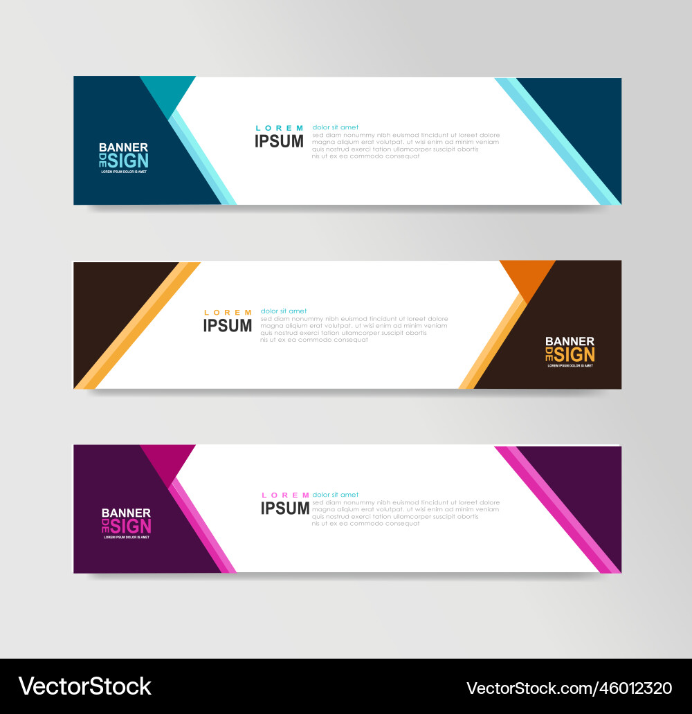 Templates of horizontal web banner for background Vector Image