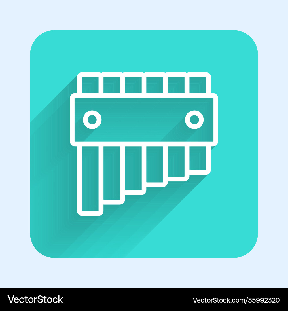 White line pan flute icon isolated with long Vector Image
