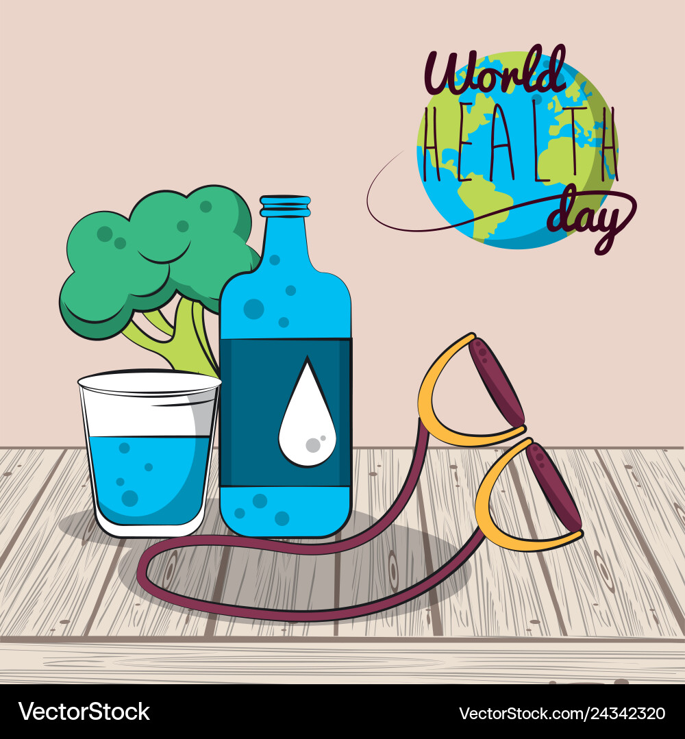 World healthy day card Royalty Free Vector Image