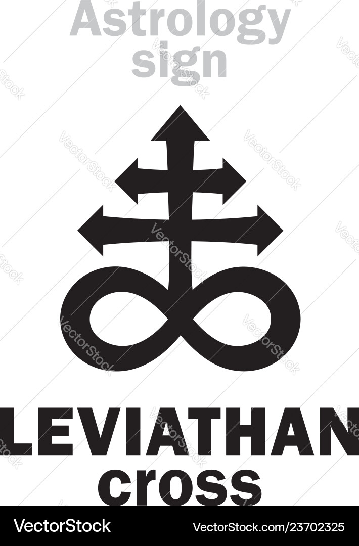 Astrology leviathan satanic cross Royalty Free Vector Image