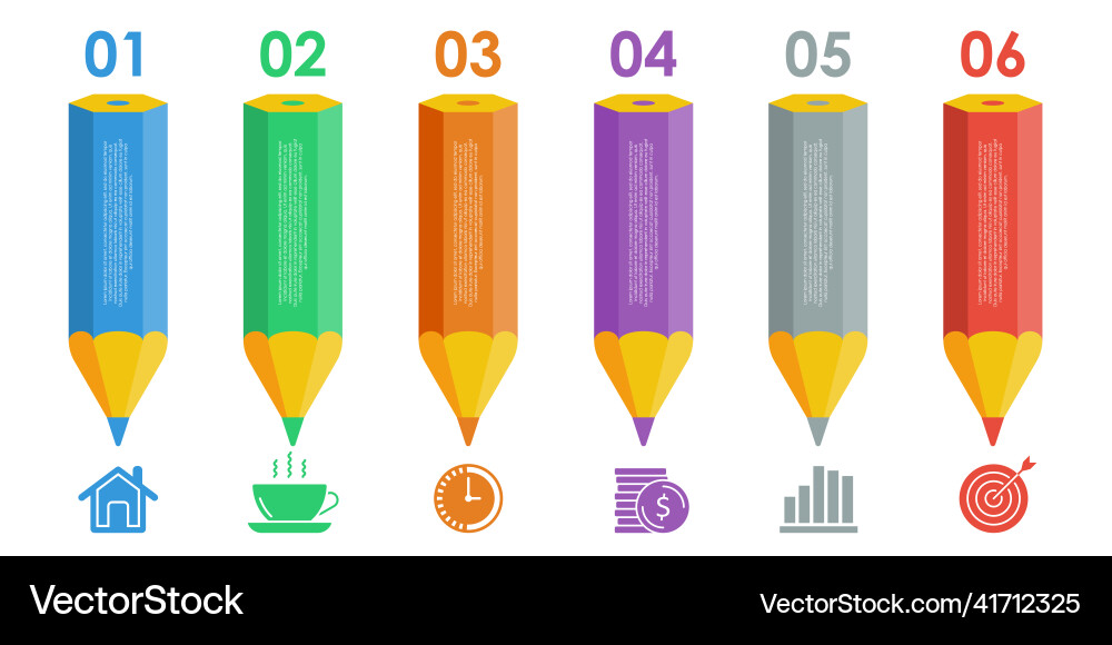 Business infographics pencil template Royalty Free Vector