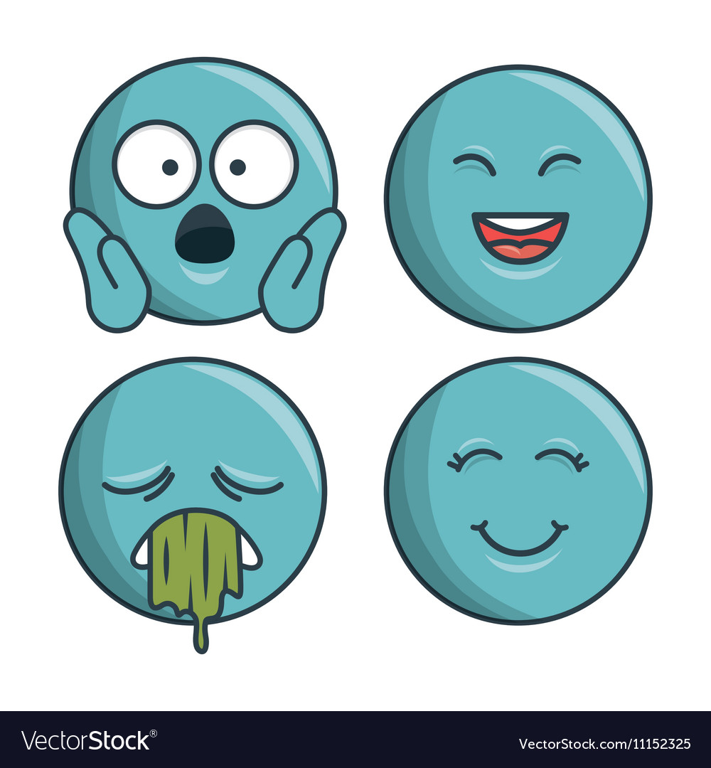 Collection set emoticons different expression Vector Image