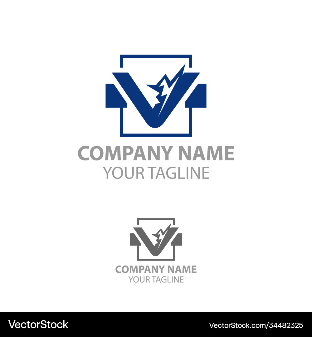 Creative modern letter v vintage logo template Vector Image