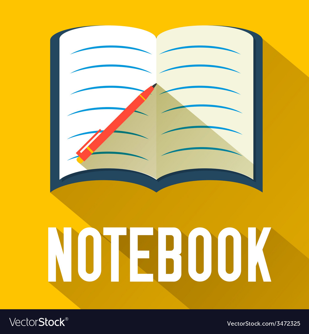 Flat notebook design concept Royalty Free Vector Image