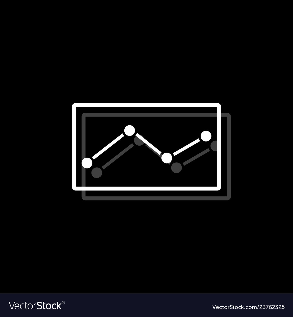 Graph down icon flat Royalty Free Vector Image