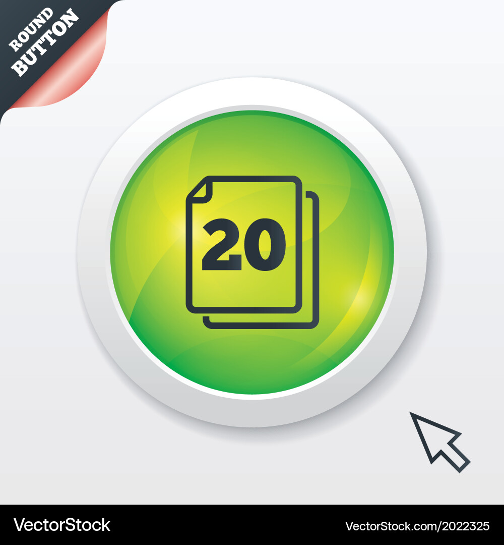 In pack 20 sheets sign icon papers symbol Vector Image