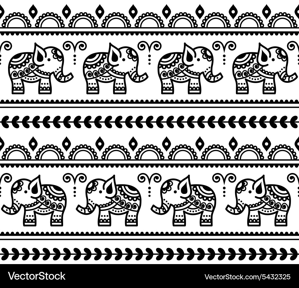 Mehndi Indian Henna tattoo seamless pattern Vector Image