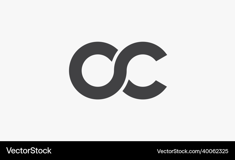 Oc letter connected to each other isolated Vector Image