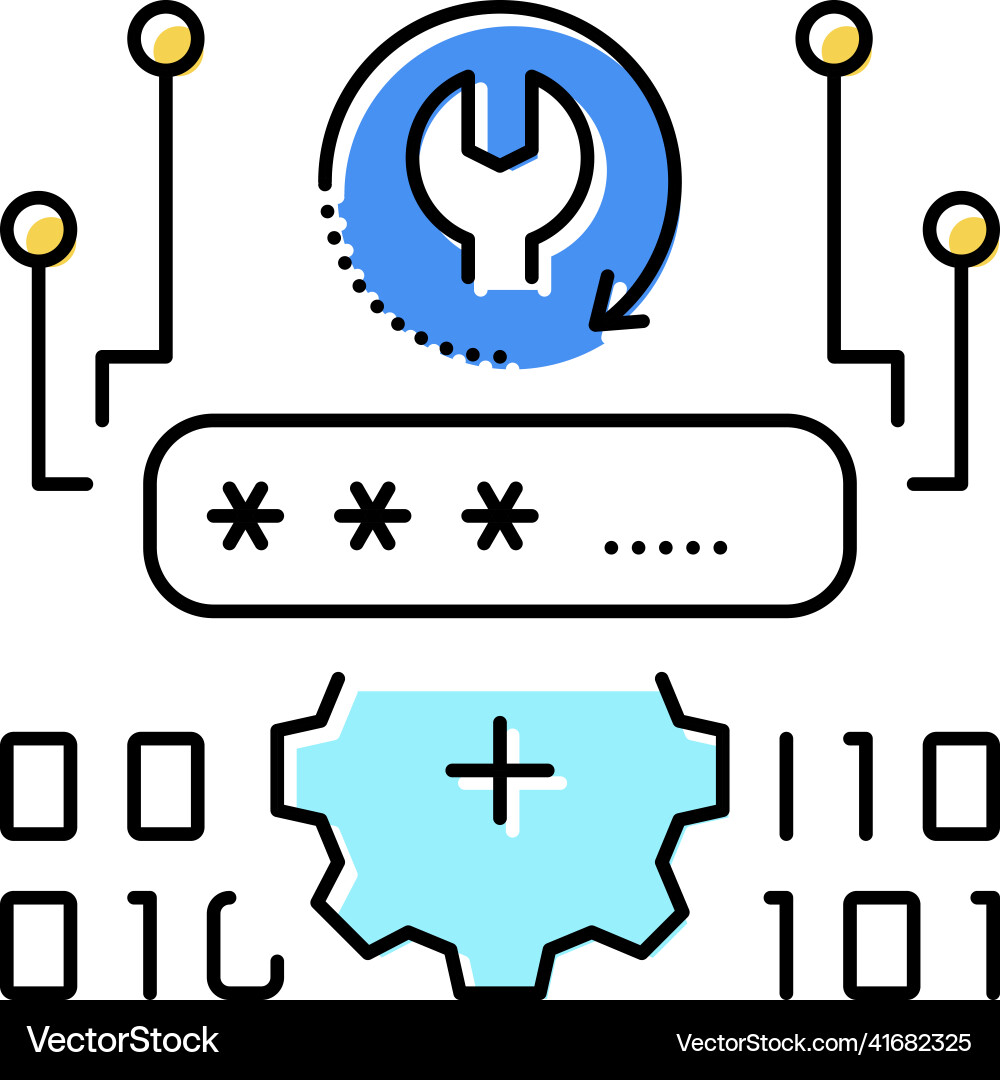 Password recovery color icon Royalty Free Vector Image