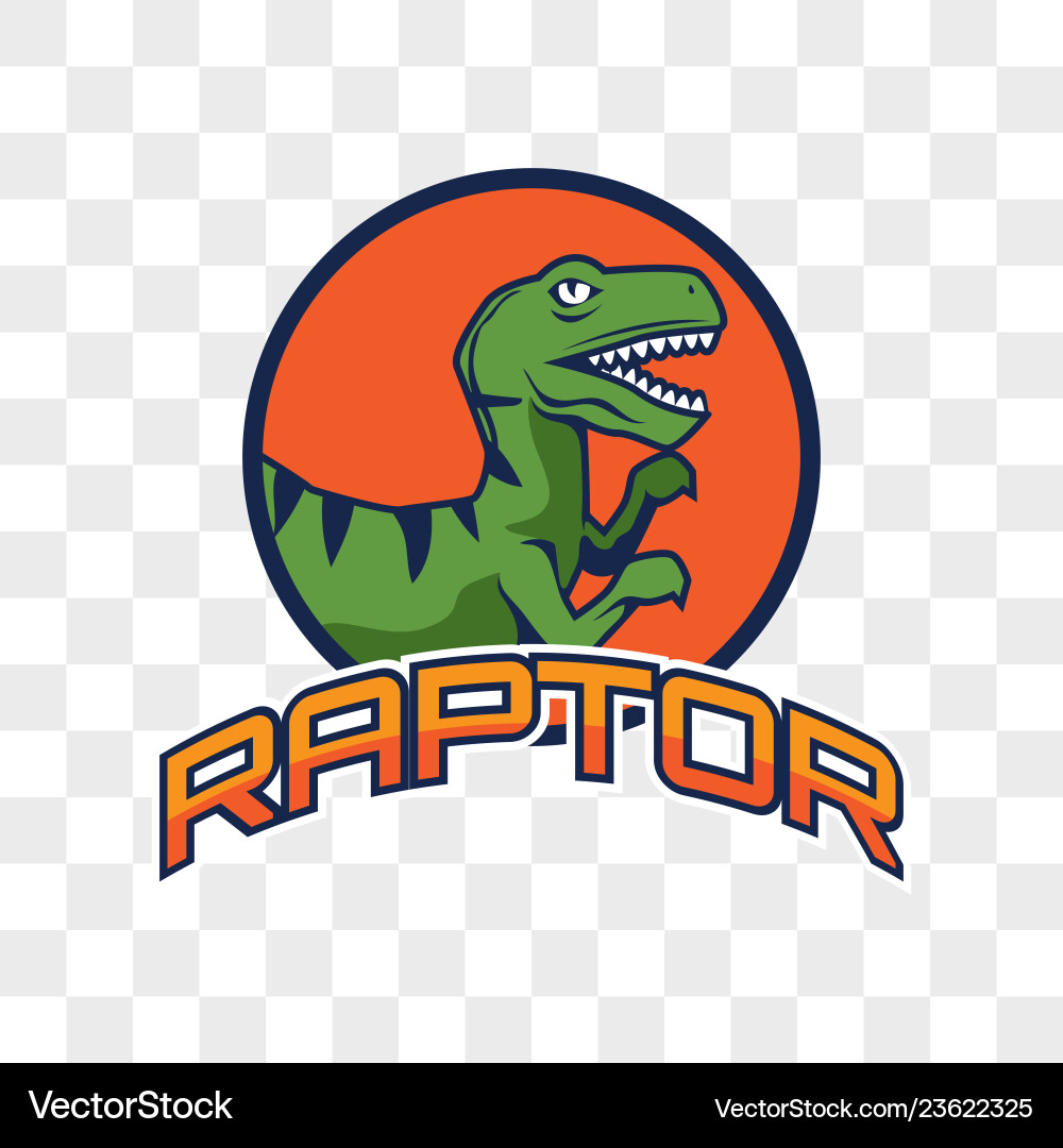 Raptor dinosaur isolated on transparent background