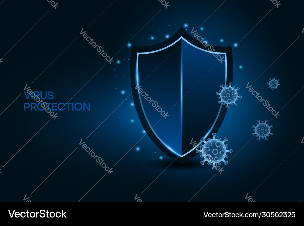 Security shield for virus protection coronavirus Vector Image