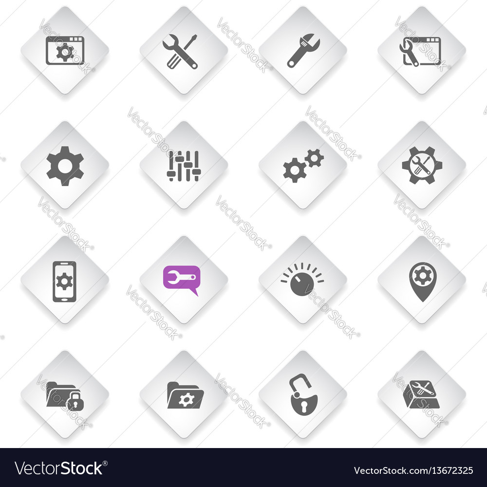Settings icon set Royalty Free Vector Image - VectorStock