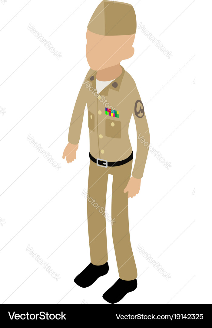 Soldier retro icon isometric 3d style Royalty Free Vector
