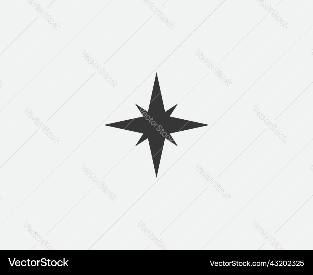 Star icon shape abstract design spark sign black Vector Image