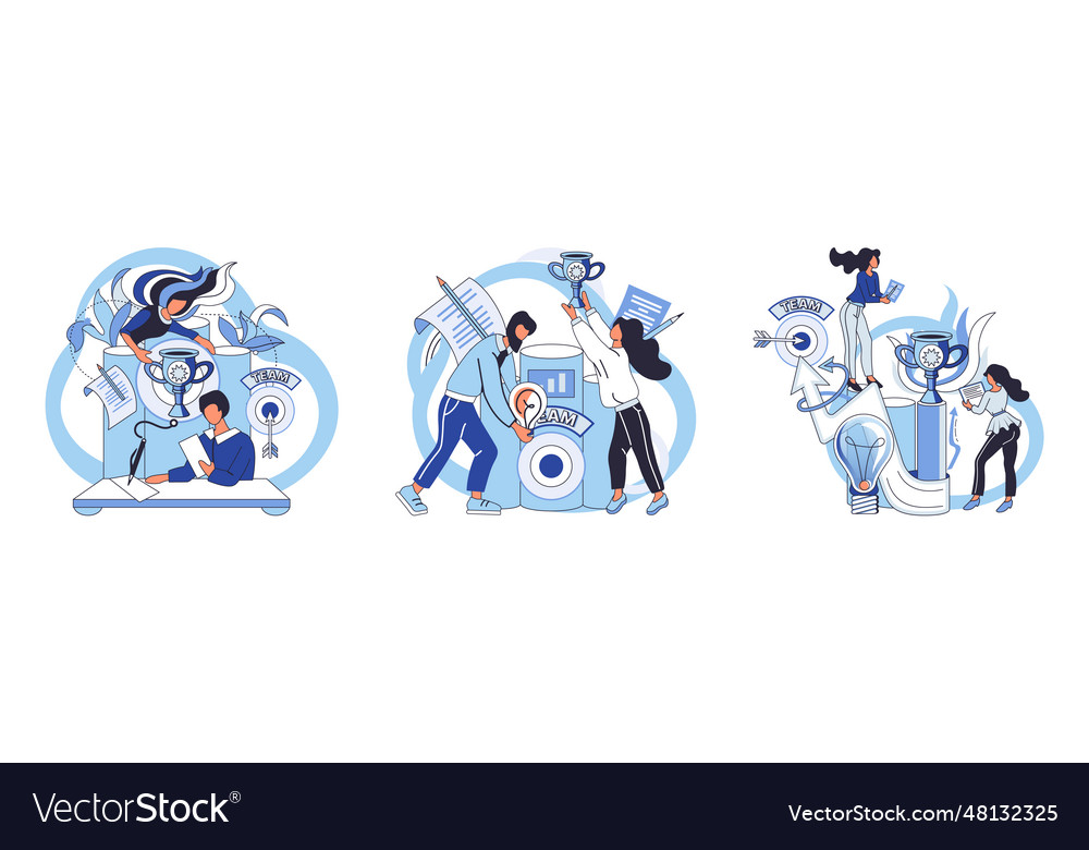 Team solving complex problems teamwork metaphor Vector Image