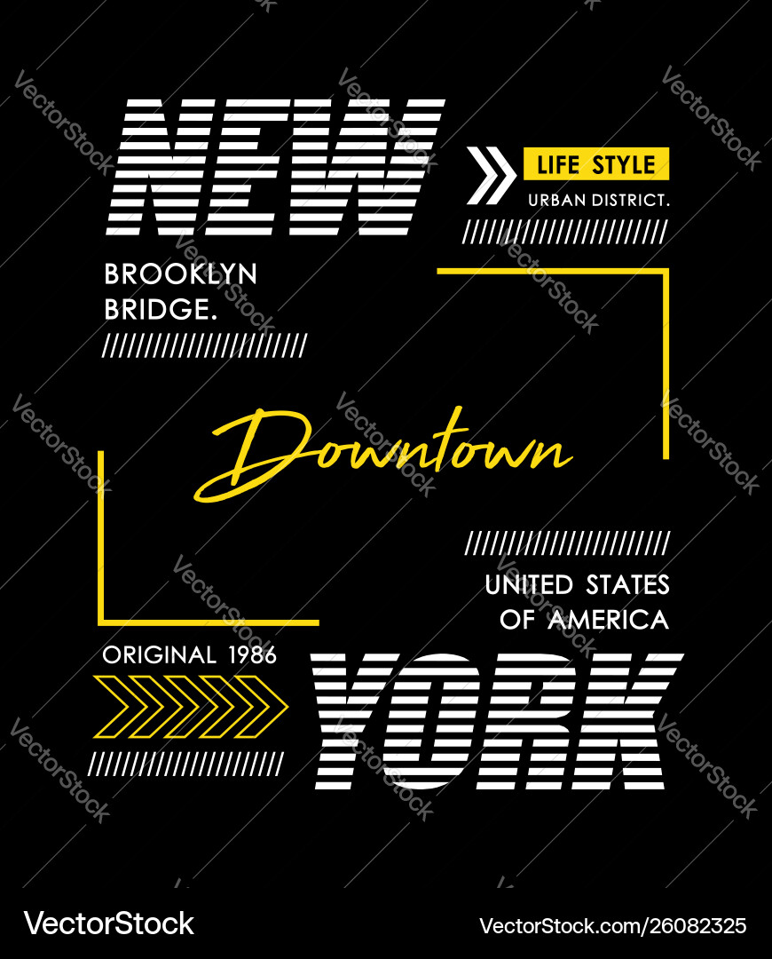 Typography new york usa style Royalty Free Vector Image