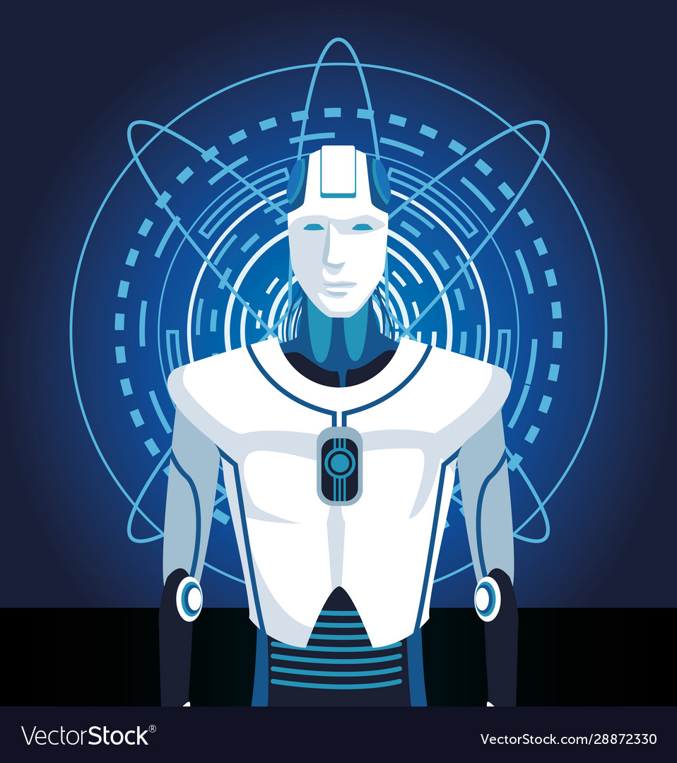 Artificial intelligence technology cyborg machine Vector Image