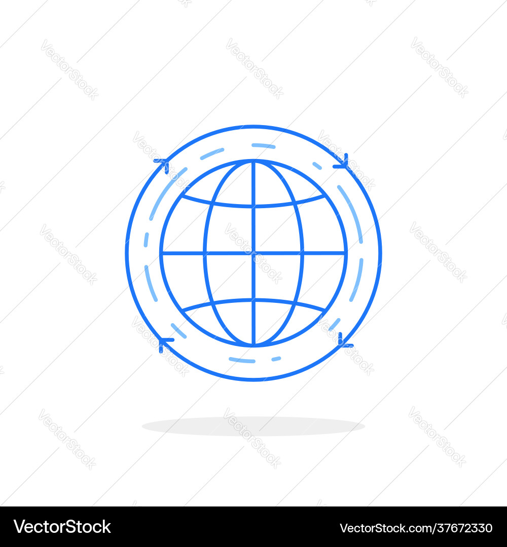Blue globe icon like air travel Royalty Free Vector Image