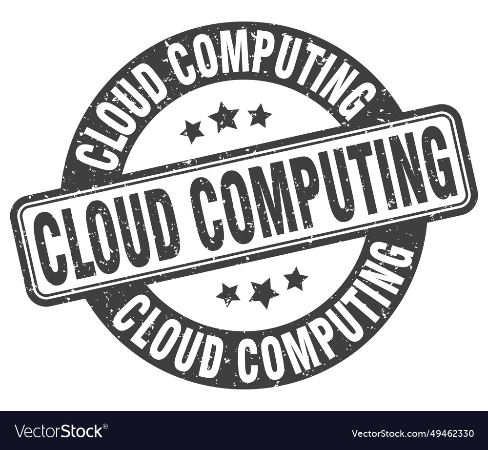 Cloud computing stamp label round Royalty Free Vector Image